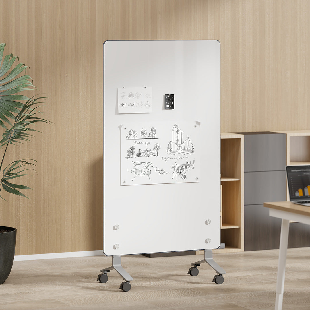 Desky Collaborative Mobile Whiteboard + Pinboard Combo - Desky
