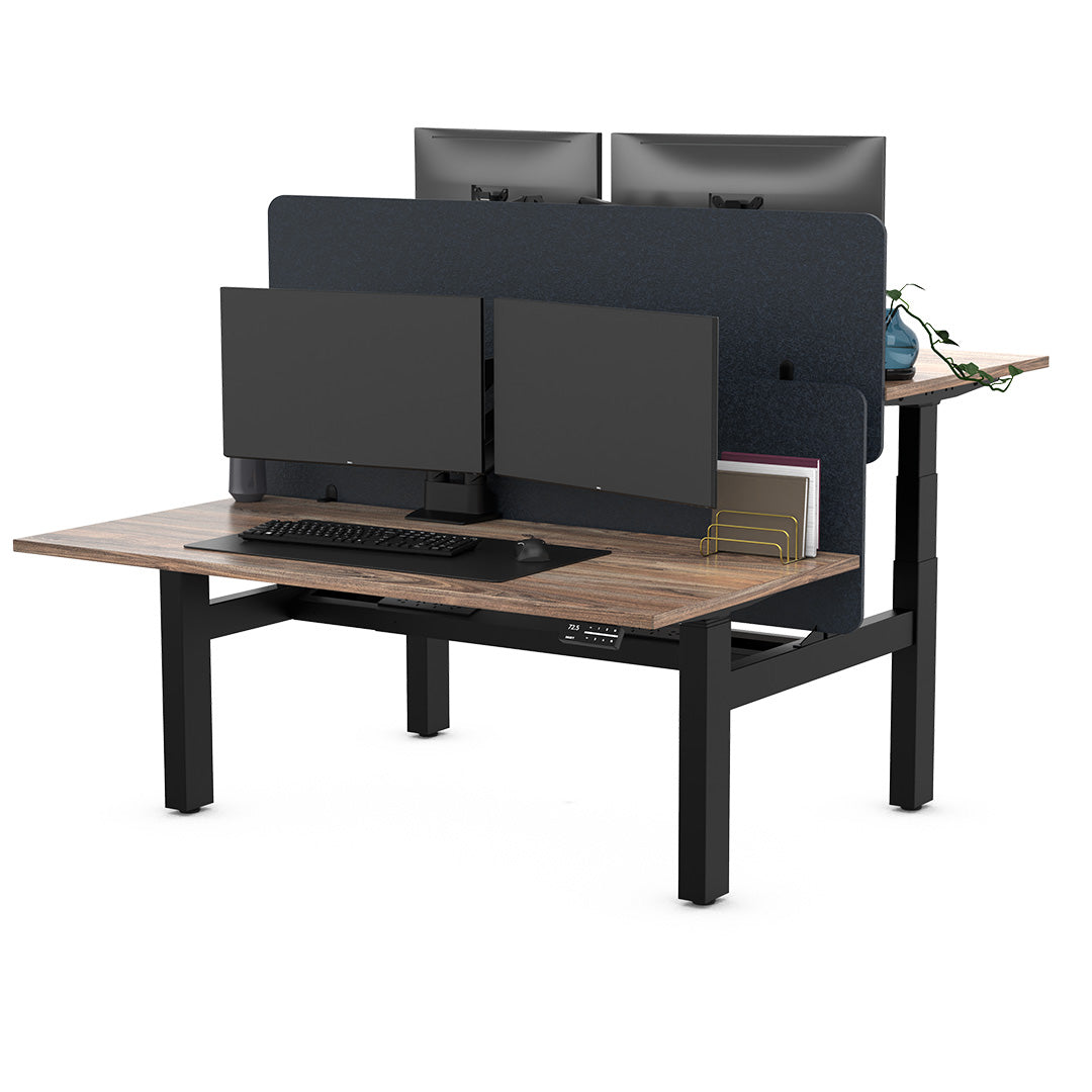 Desky Back to Back Melamine Sit Stand Workstation